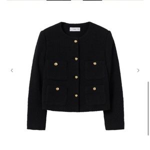 Mango | Jackets & Coats | Mango Pocket Tweed Gold Buttons Blazer | Poshmark